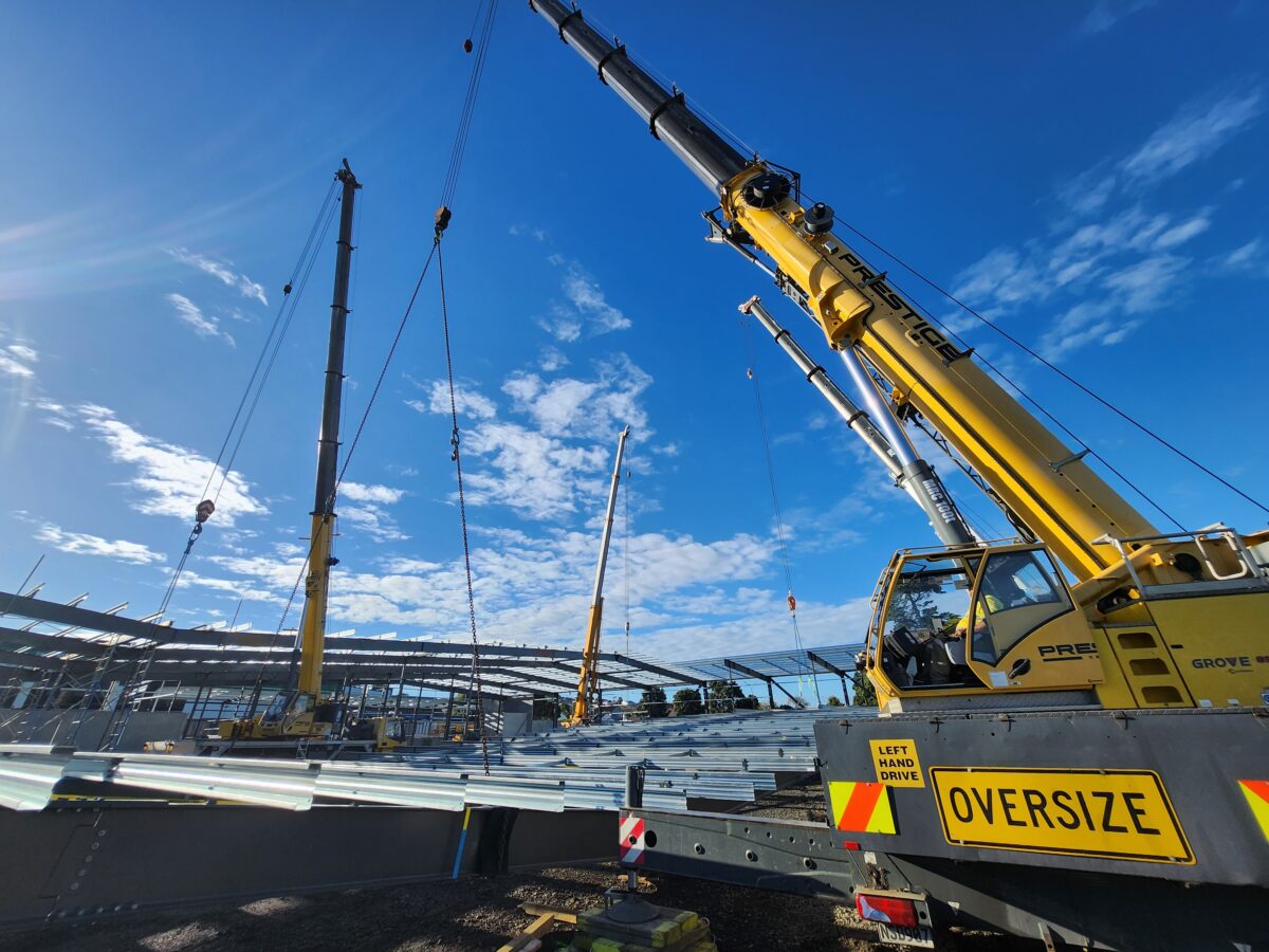 4 Crane Roof lift at Highland Park, Auckland